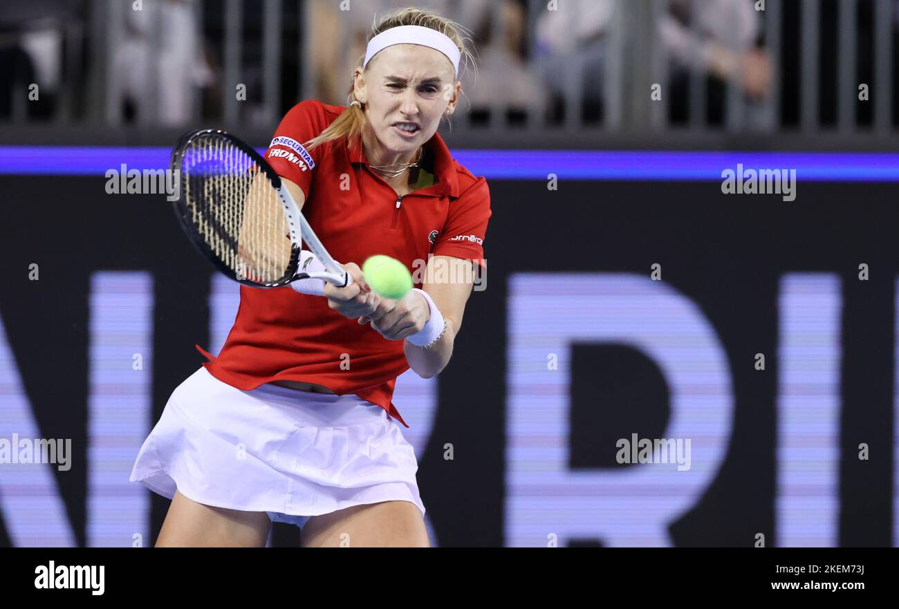 Der Schweizer Jil Teichmann beim Finale des Billie Jean King Cups zwischen der Schweiz und ...