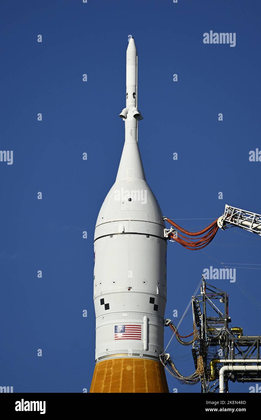 Kennedy Space Center, Usa. 13.. November 2022. Die NASA-Raumsonde Orion ...