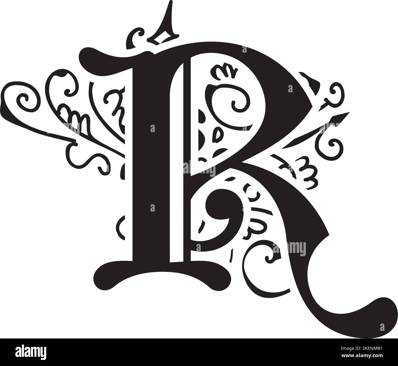 Beleuchtete initiale r Stock-Vektorgrafiken kaufen - Alamy