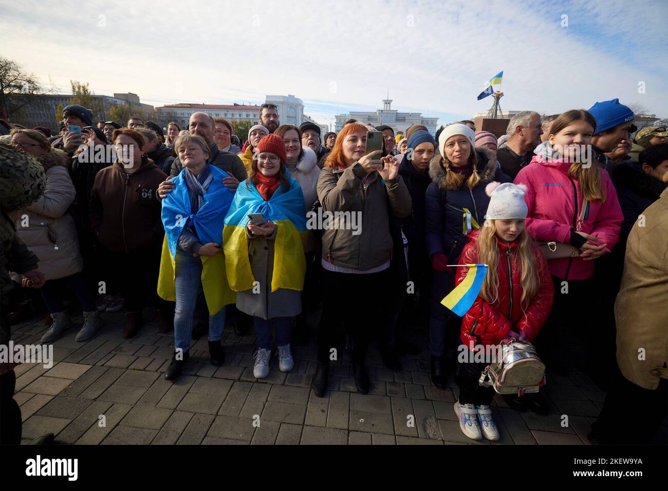 Cherson, Ukraine. 14.. November 2022. Nach der Befreiung ihrer Stadt ...