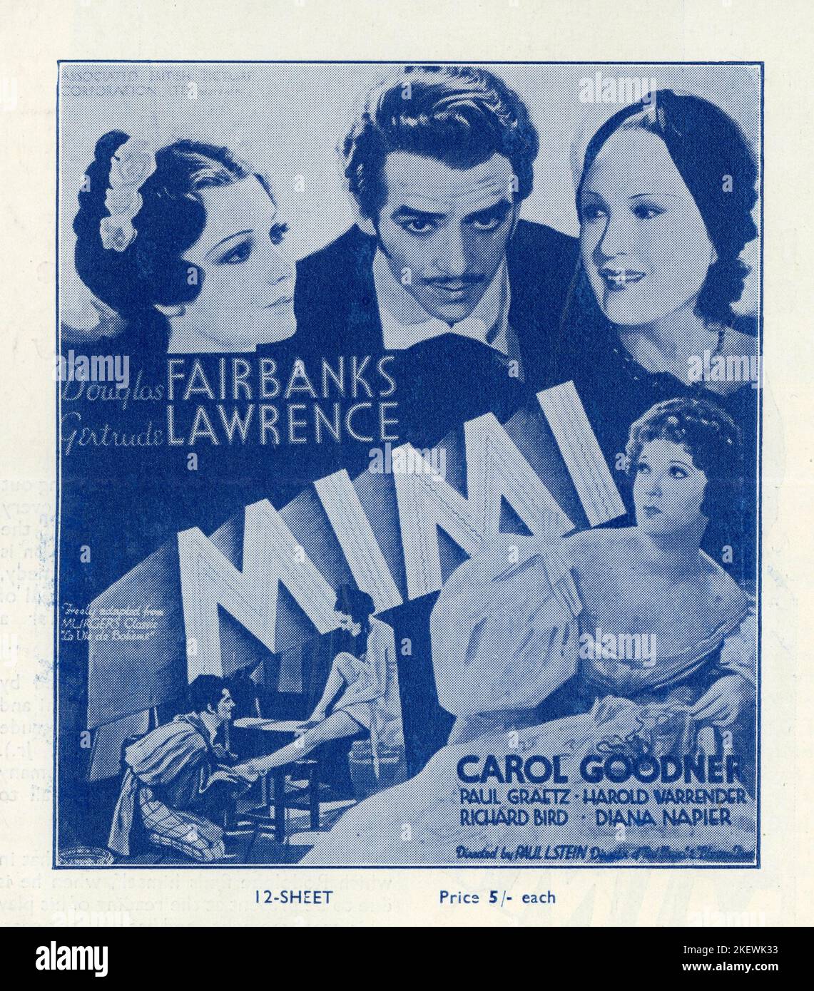 DOUGLAS FAIRBANKS Jr. GERTRUDE LAWRENCE CAROL GOODNER und DIANA NAPIER in MIMI 1935 Regisseur ...