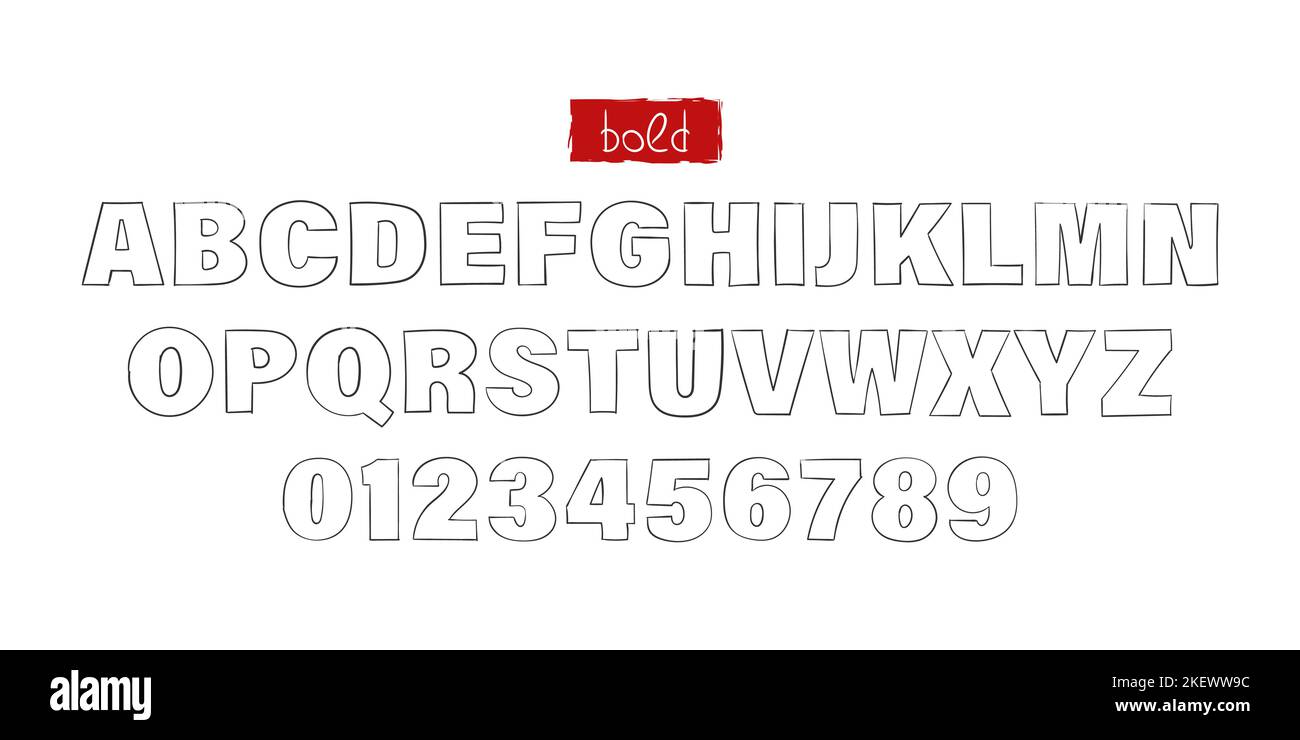 Handgezeichnete Schriftart. Modernes Alphabet. Trendige Schrift ...