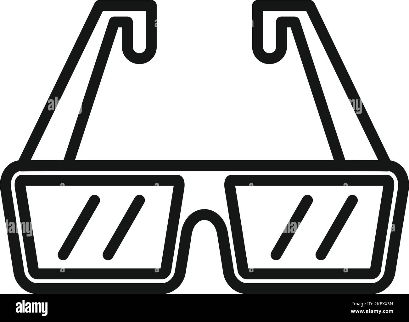Vektorgrafik für den Umriss der Symbole für visuelle Brillen. Augentest ...