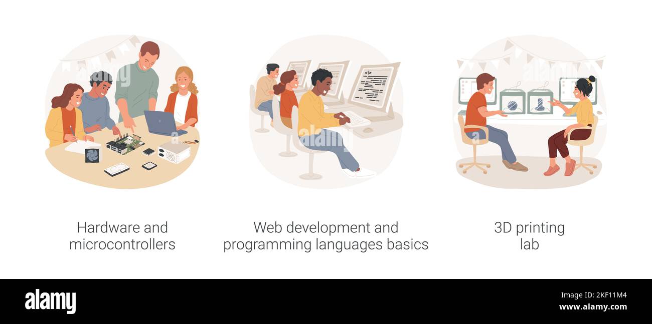 Informatik in der High School isoliert Cartoon-Vektor-Illustration ...