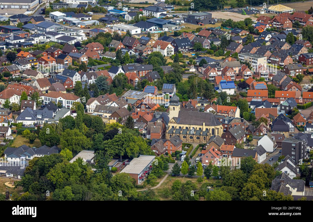 Luftaufnahme von Selm-Bork mit der katholischen Kirche St. Stephanus ...
