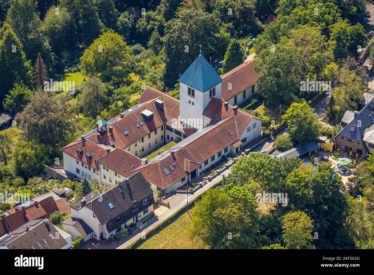 Luftaufnahme, Kloster der Karmelitinnen, Witten, Ruhrgebiet, Nordrhein-Westfalen, Deutschland ...