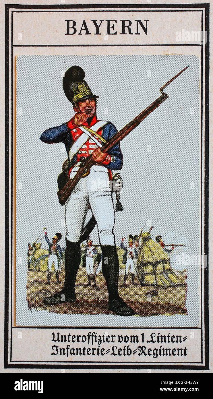 Deutsche Uniformen des 19.. Jahrhunderts, Wache - Infanterie: Bayern ...