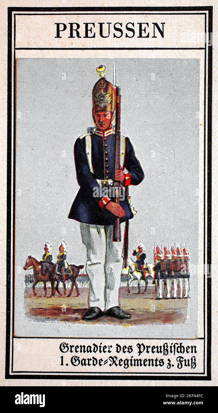 Deutsche Uniformen des 19.. Jahrhunderts, Wache - Infanterie: Preußen ...