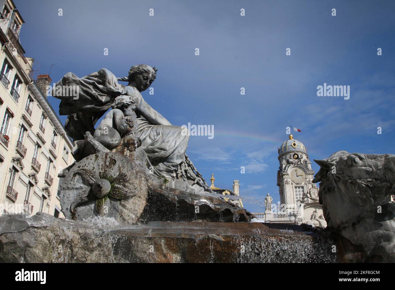 Place des Terreaux in Lyon Frankreich im Jahr 2010 mit dem Brunnen aus ...