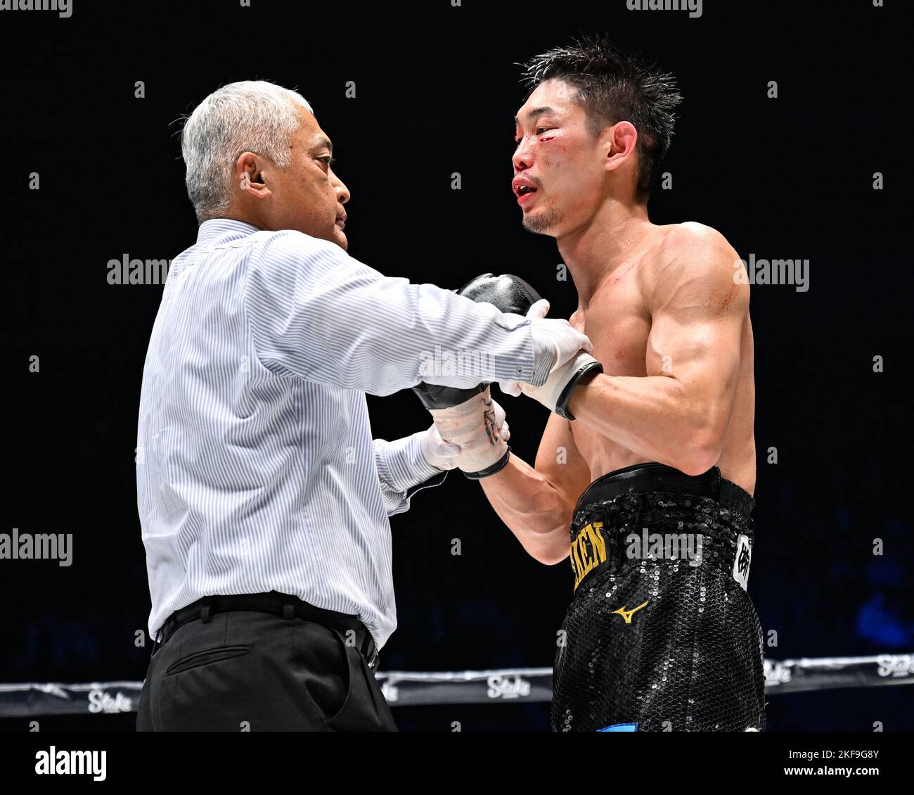 Saitama, Japan. 1.. November 2022. Challenger Masayoshi Nakatani während des WBO Asia Pacific ...