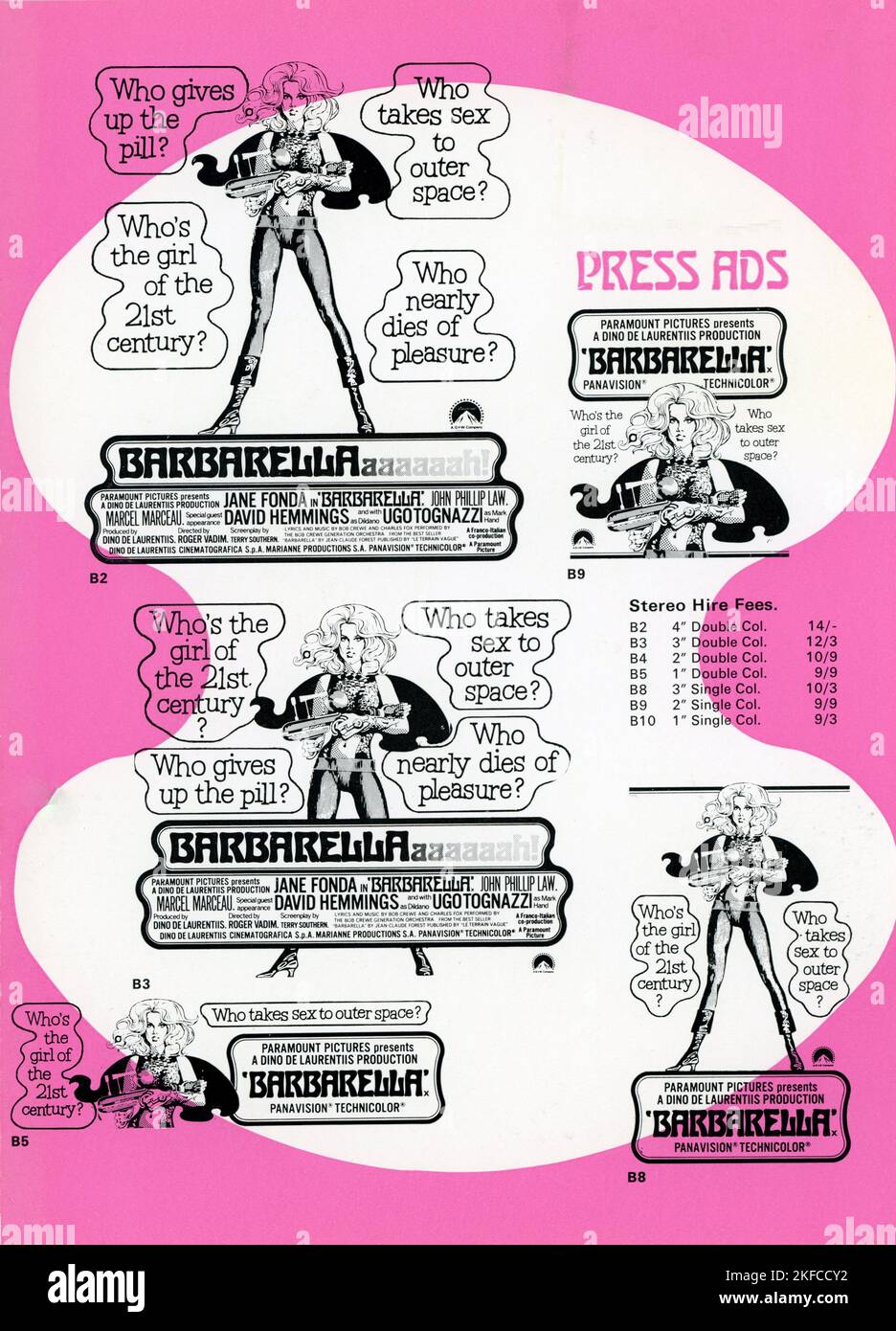 JANE FONDA in BARBARELLA 1968 Regie ROGER VADIM Drehbuch Terry Southern ...