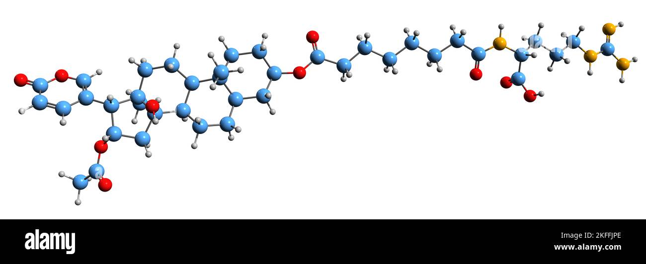 3D Bild der Bufotoxin-Skelettformel - molekularchemische Struktur von ...