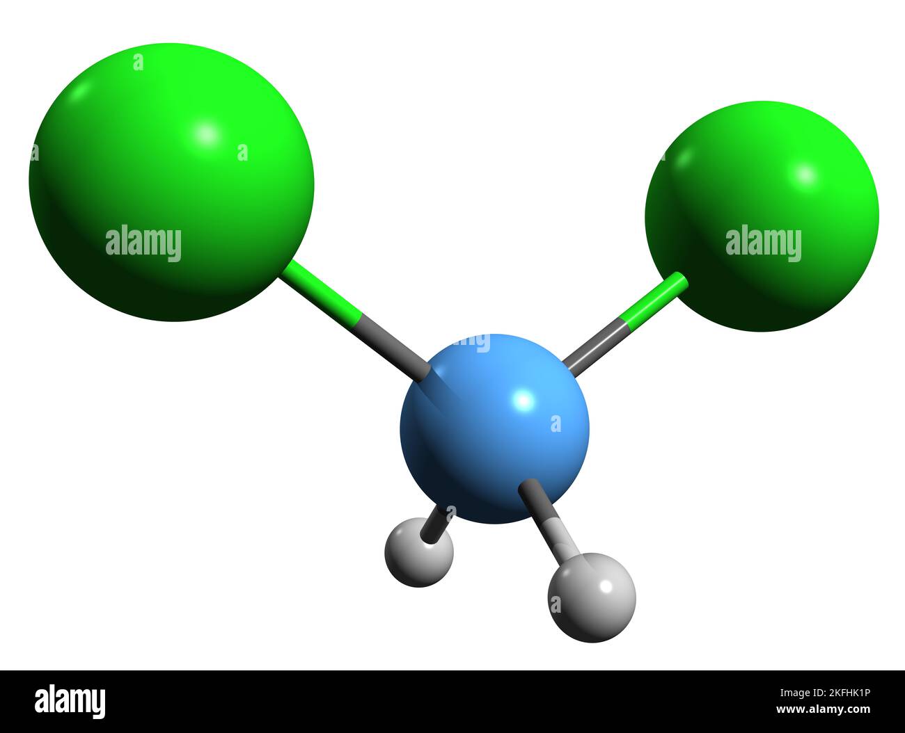 3D Bild der Skelettformel von Dichlormethan - molekulare chemische ...