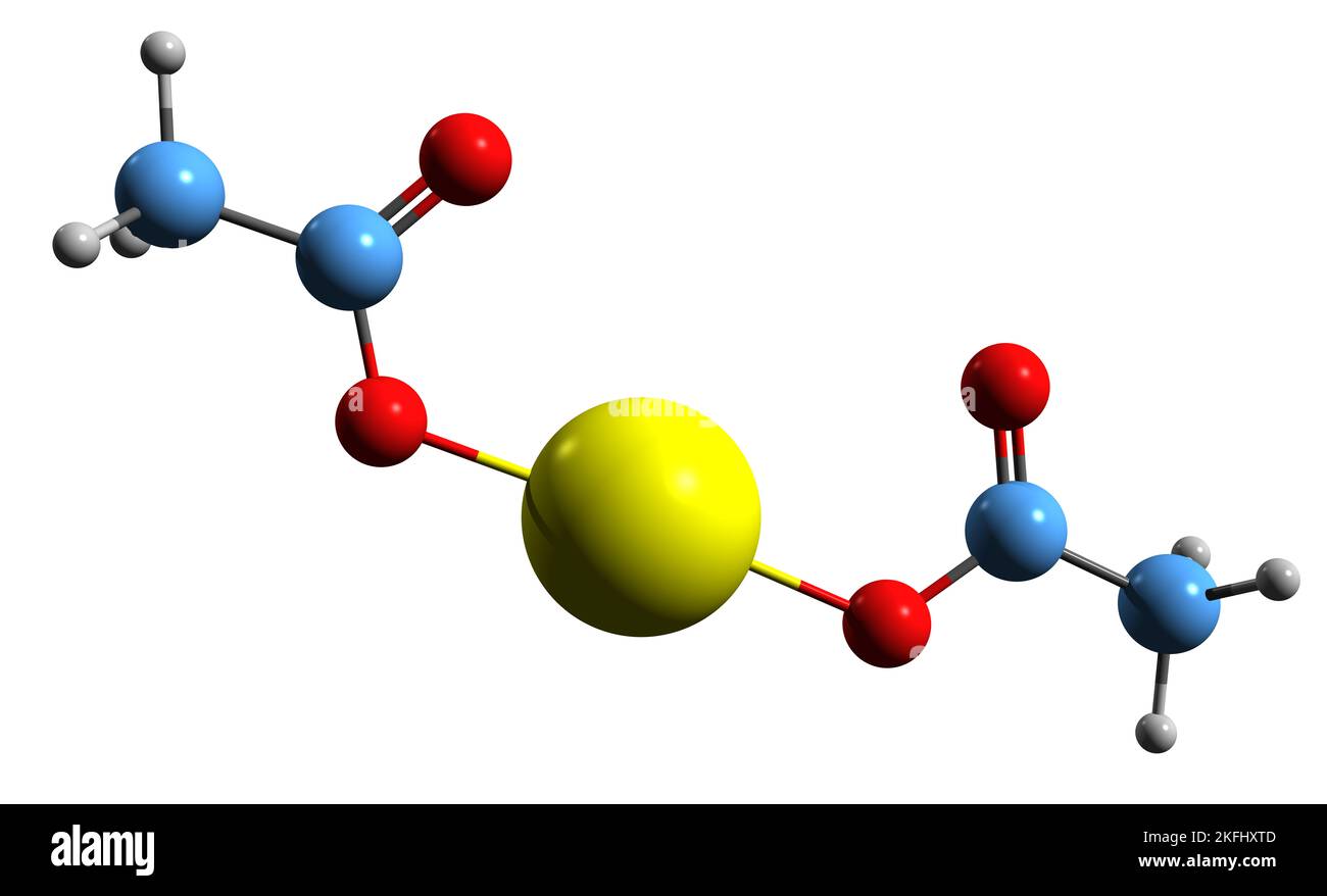 3D Bild der Skelettformel von Calciumacetat - molekulare chemische ...