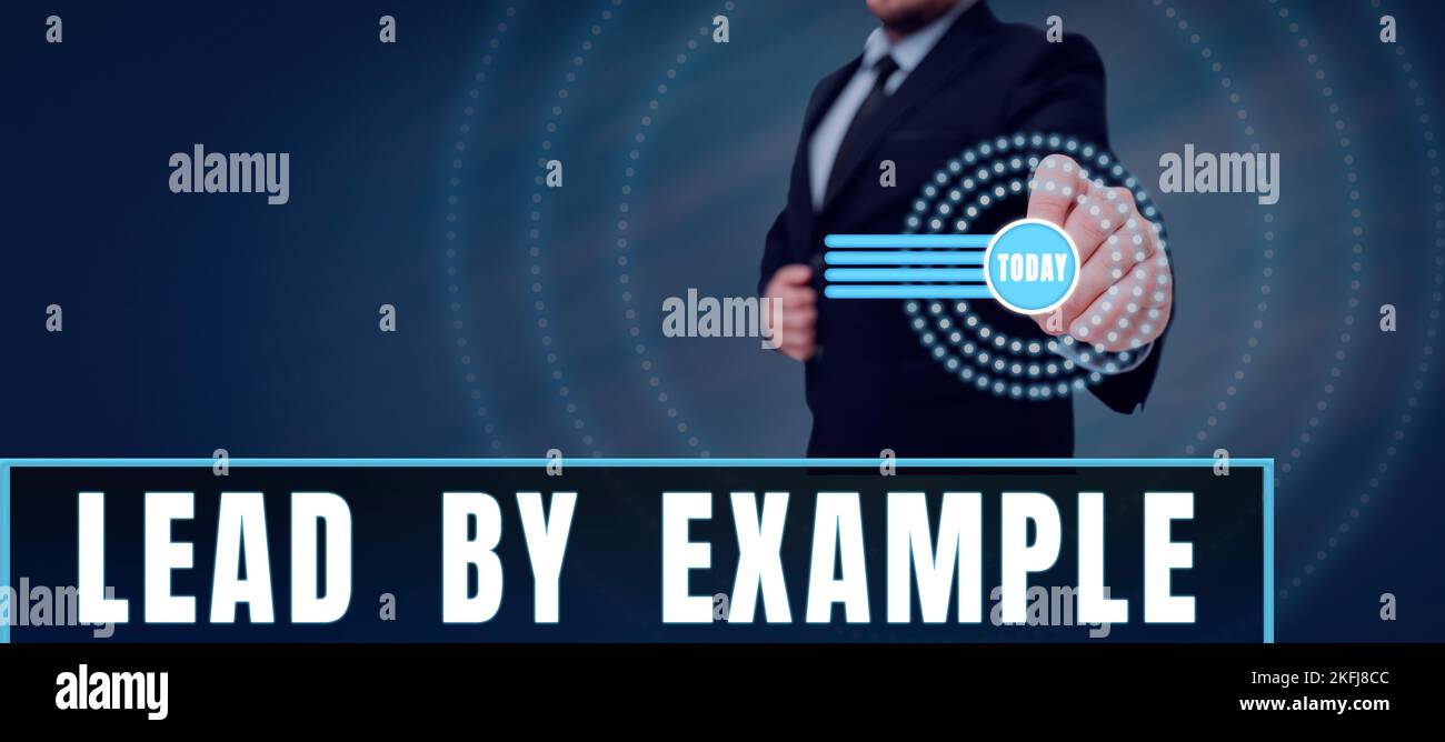 Schild mit Vorbildfunktion. Unternehmensübersicht sei ein Mentor Leader ...