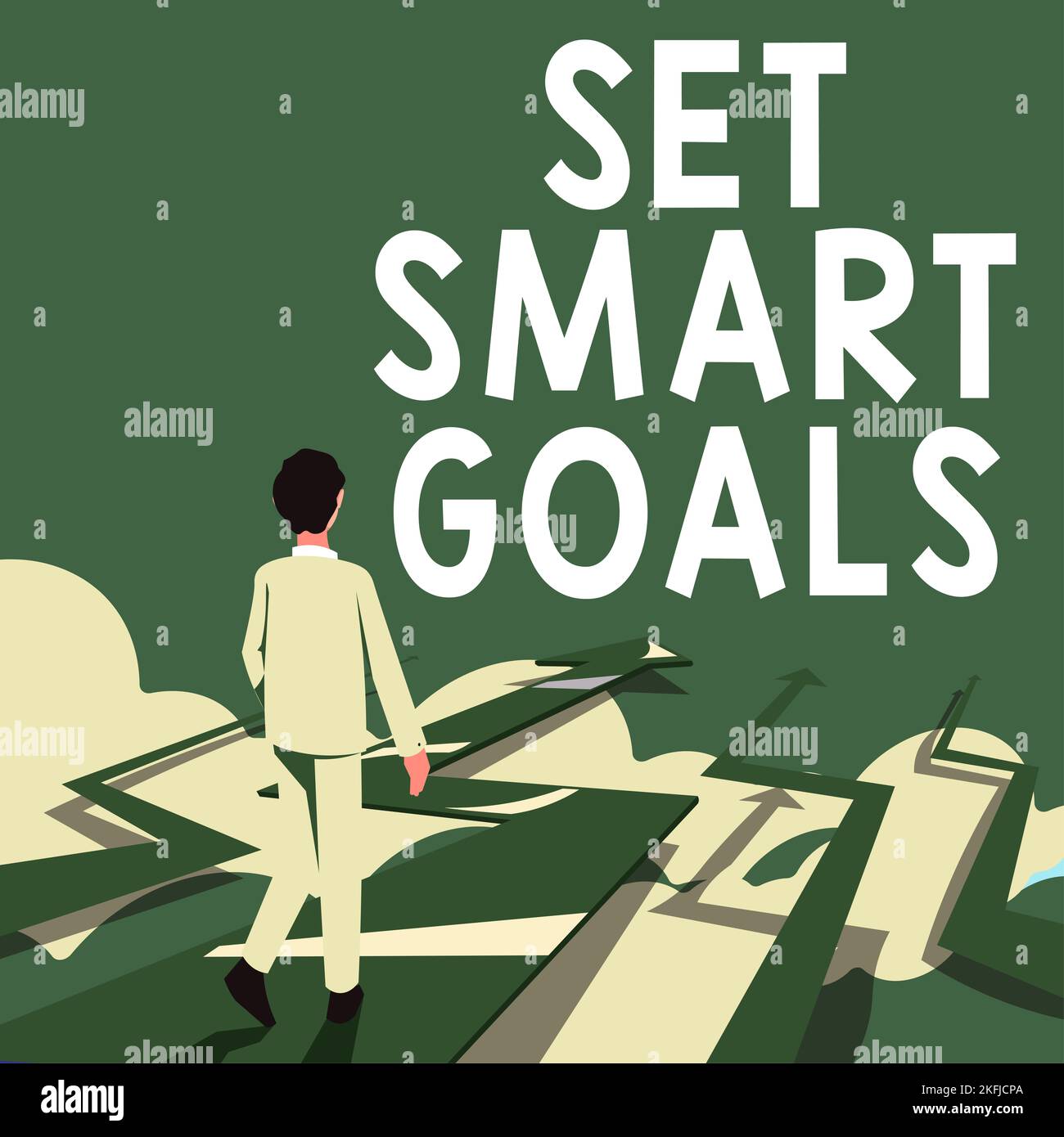Inspiration mit dem Schild „Set Smart Goals“. Geschäftsüberblick ...