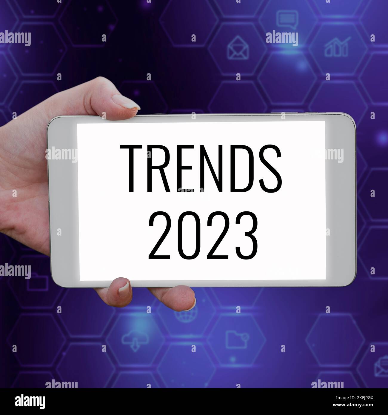 Konzeptionelle Darstellung von Trends 2023. Business Showcase im ...
