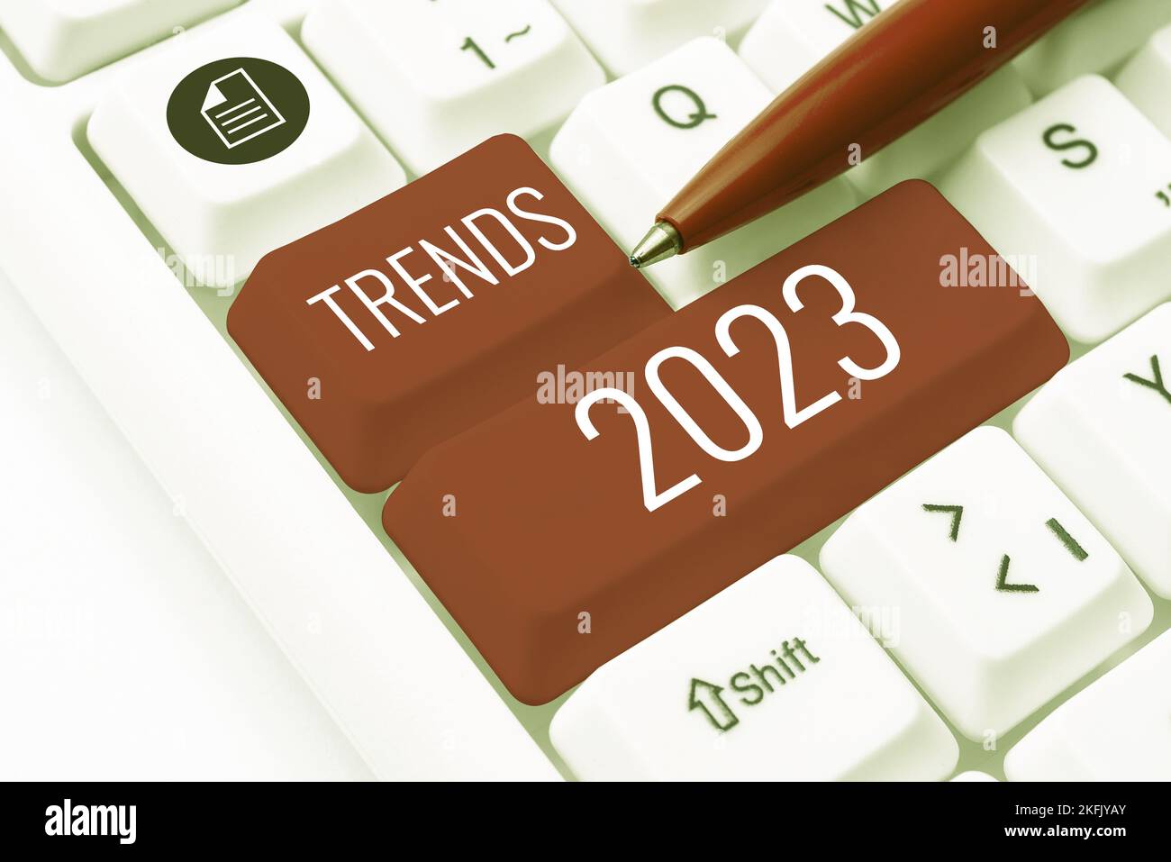 Zeichen mit Trendanzeige 2023. Internet-Konzept im kommenden Jahr ...