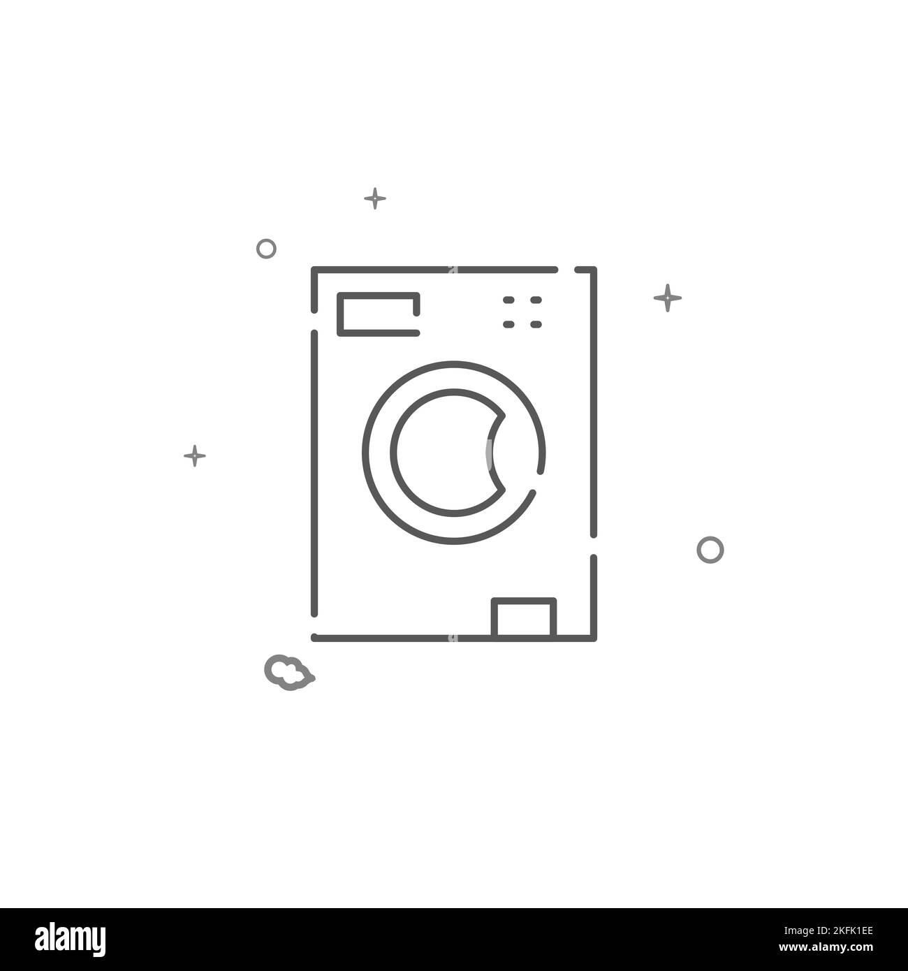 Symbol für einfache Linie der Waschmaschine. Symbol, Piktogramm, auf ...