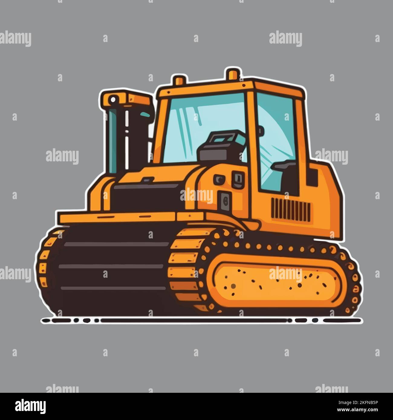 Abbildung Vektor des Endlader Fahrzeug. Bulldozer Steinbruch Maschine ...