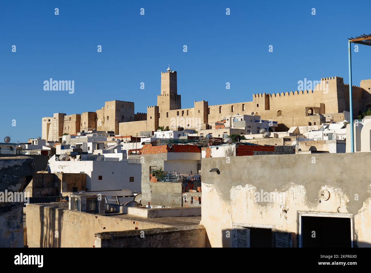 Stadtansicht der Stadt Sousse in Tunesien. Medina von Sousse die Medina ...