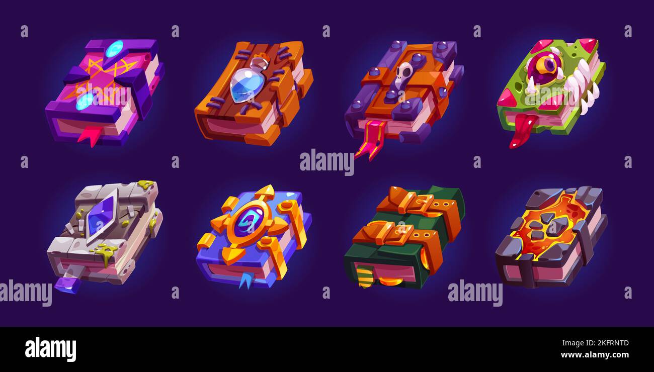 Magische Bücher mit mystischem Zauber, alchemistische Grimoires ...