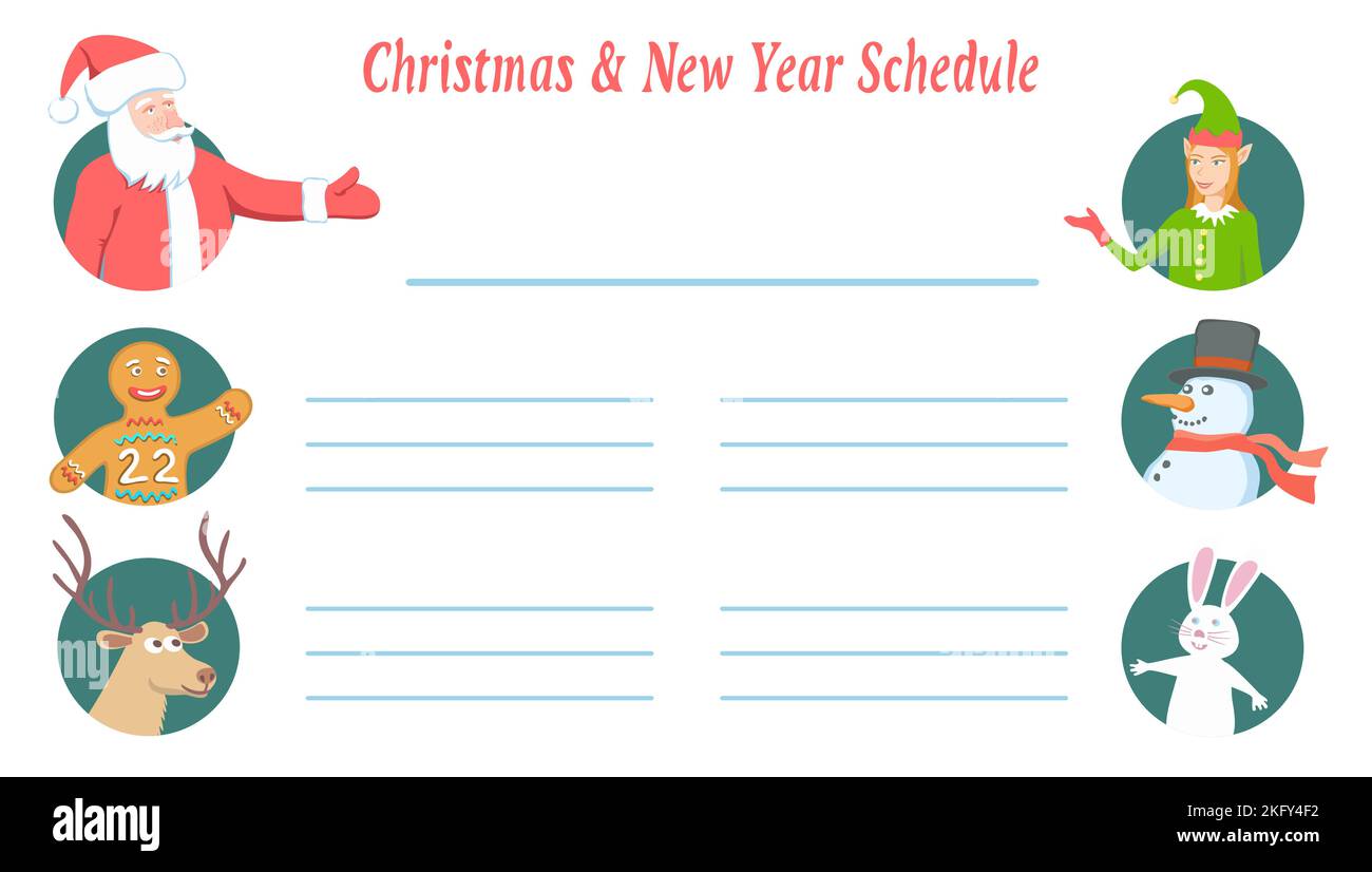 Timetable holiday Stock-Vektorgrafiken kaufen - Alamy