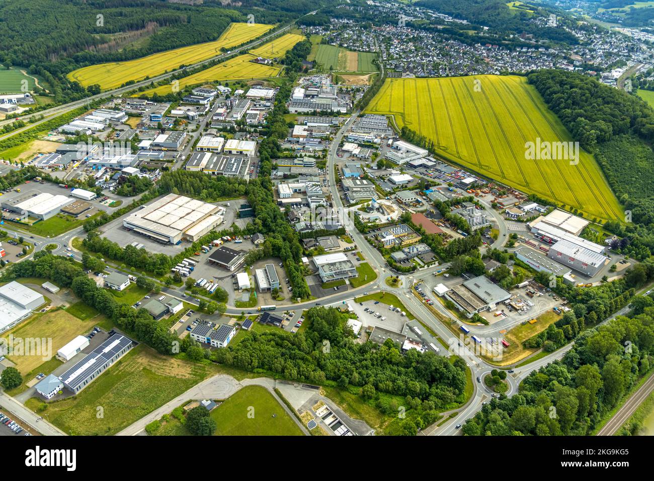 Luftaufnahme, Industriepark Enste, zwischen Enster Straße und im ...