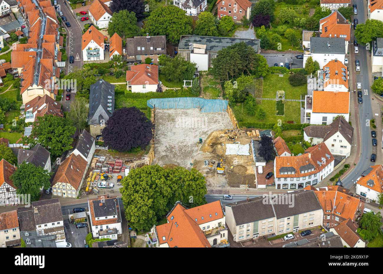 Luftaufnahme, Baustelle Thomästraße, Liebesleben Museum im historischen Soestbunker, Soest ...