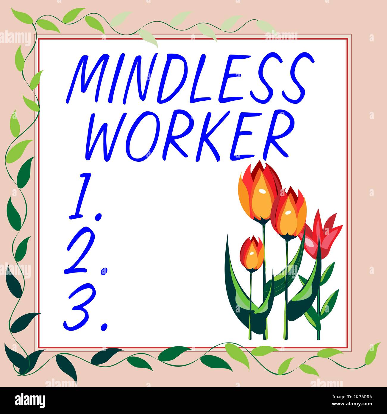 Schreiben mit Text „Mindless Worker“. Konzept bedeutet, keine ...