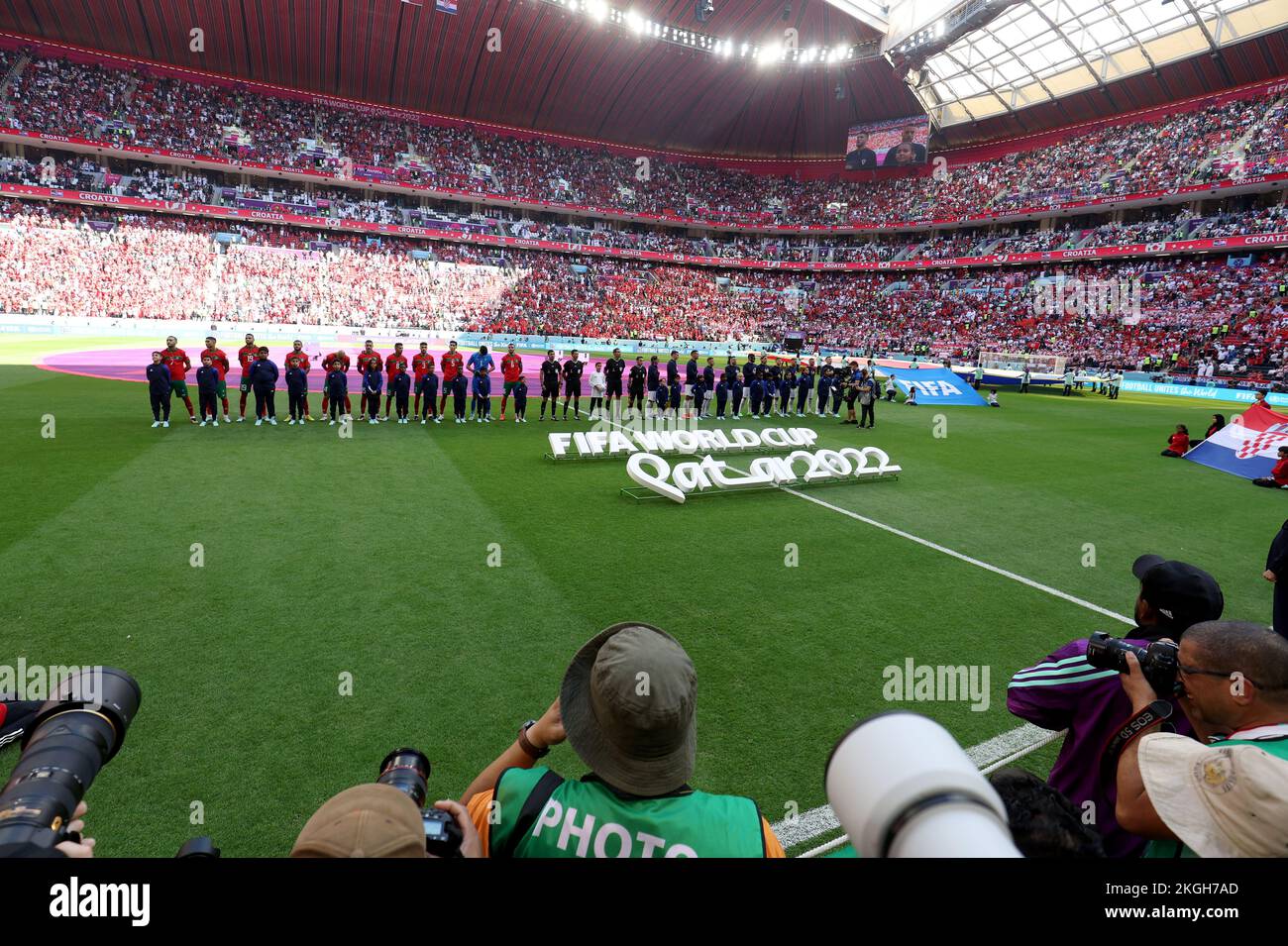 Al-Khor, Katar. 23. November 2022, Nationalhymnen vor dem FIFA ...