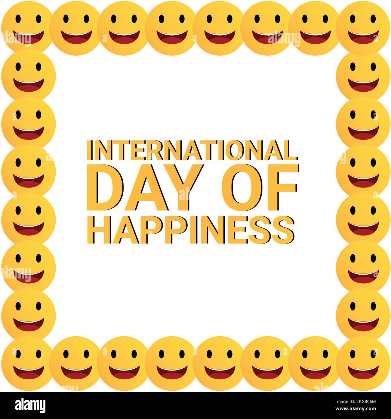 World Happiness Day, lachende Emoji, lachende Emoji Frame, lachende ...