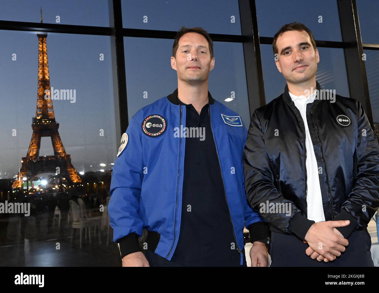 Französischer Astronaut Thomas Pesquet und Astronautenauszubildender ...