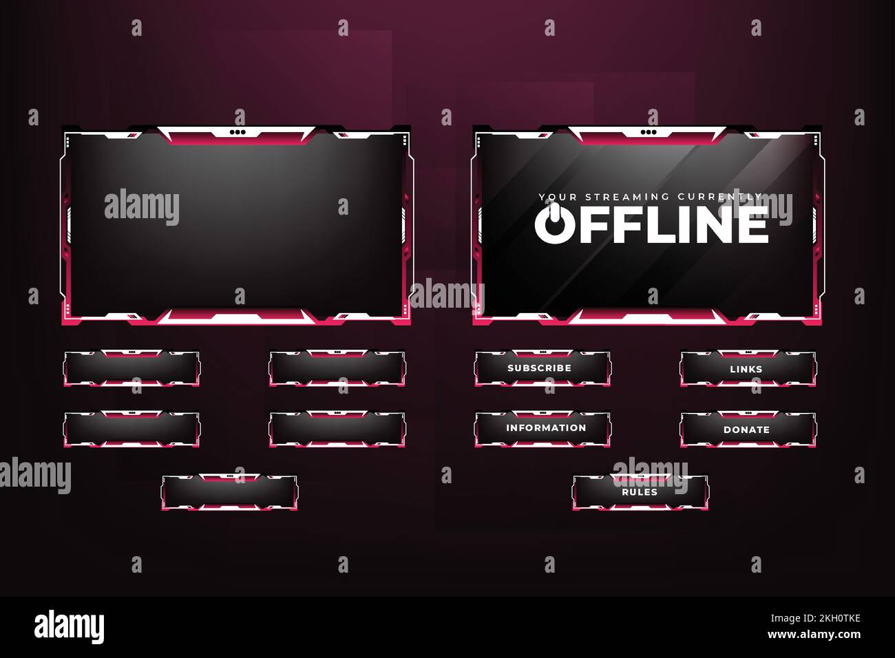 Futuristisches Gaming-Overlay-Vektor mit kreativen Formen. Live ...