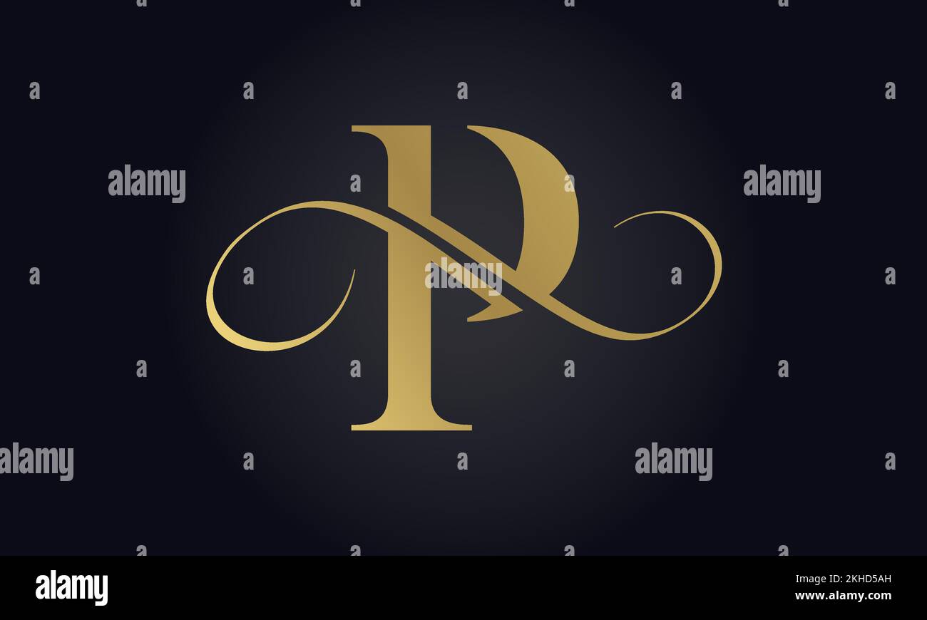 Vorlage für das Logo „Luxury Letter P“ in Gold. Ursprüngliches ...