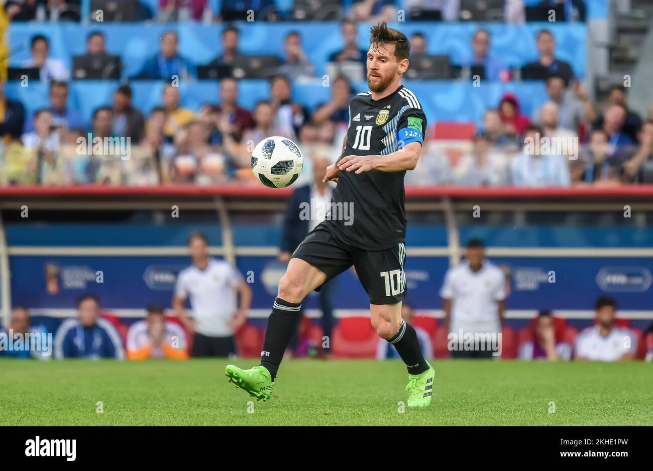 Moskau, Russland - 16. Juni 2018. Kapitän der argentinischen ...