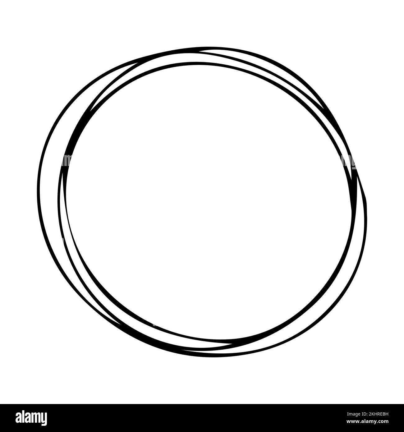 Eleganter ovaler Blumenrahmen, Umrandung Silhouette in handgezeichneter ...