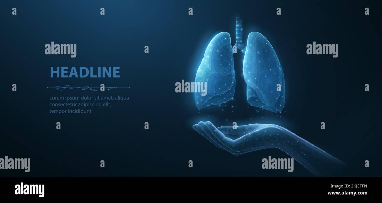 Lungengesundheit. Abstract 3D Lunge zur Hand. Lungenversorgung ...