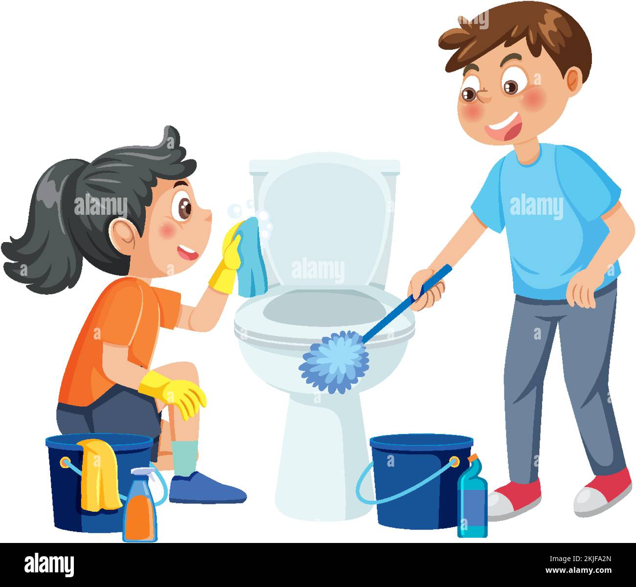 Cartoon toilet kids Stock-Vektorgrafiken kaufen - Alamy