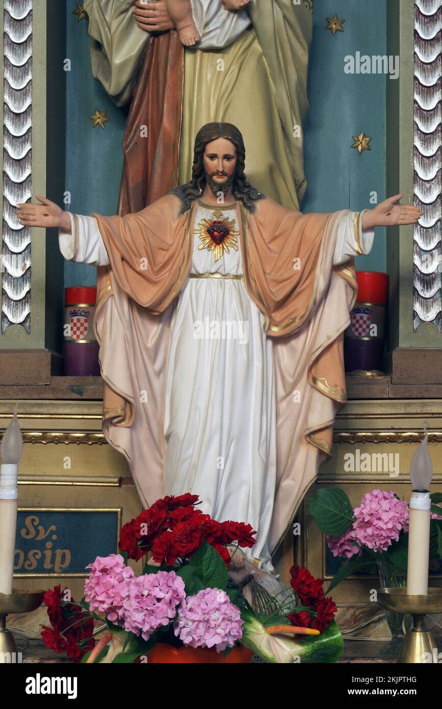 Das heilige Herz Jesu, der Altar des Heiligen Joseph in der Pfarrkirche St. Francis Xavier in ...
