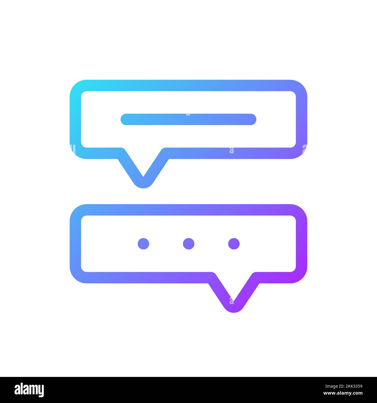 Kommunikation mit Chat bot Pixel Perfect Gradient lineares ui-Symbol ... Kommunikation mit Chat bot Pixel Perfect Gradient lineares ui-Symbol ...