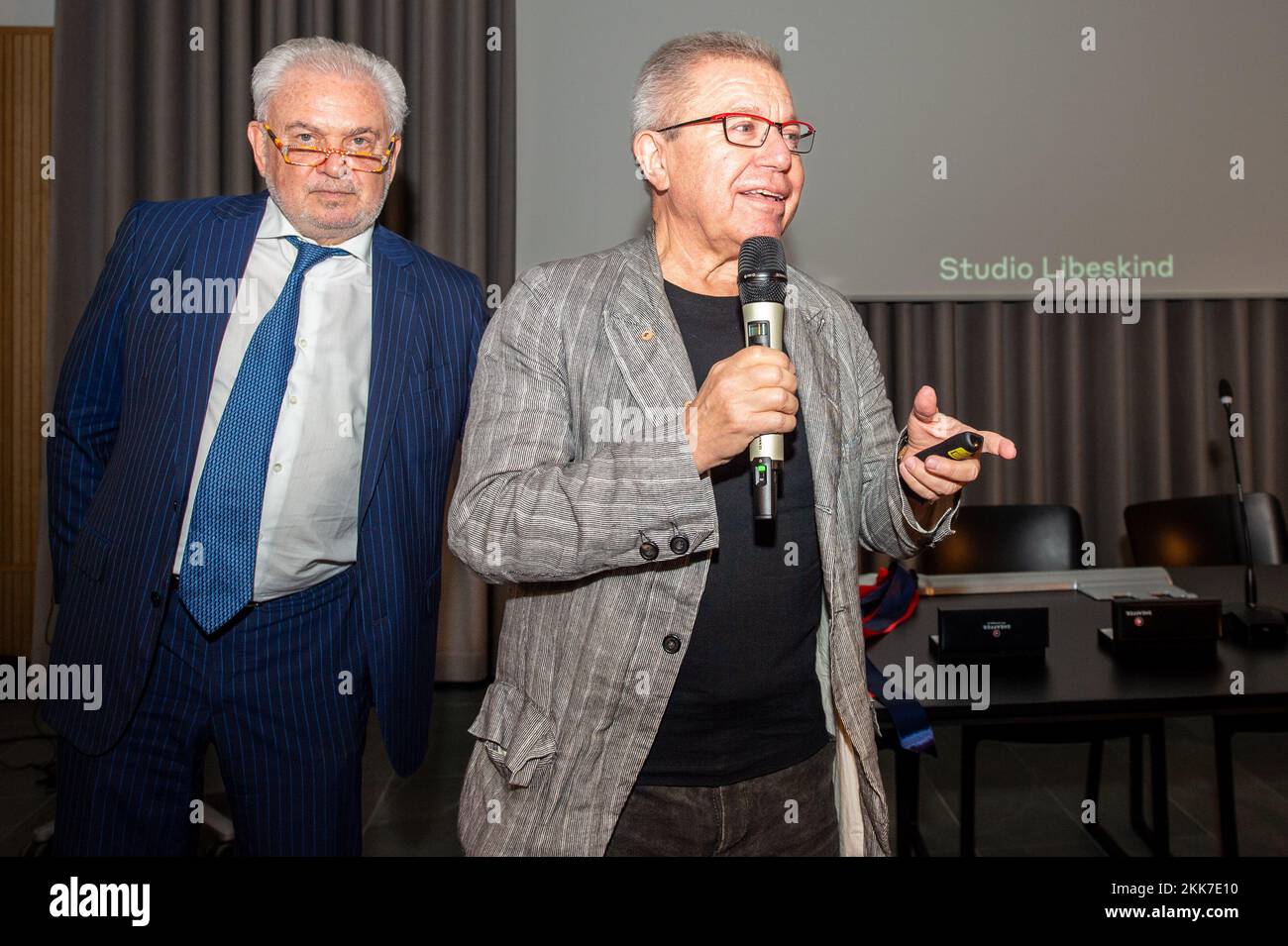 Katoen Natie, CEO von Fernand Huts und Architekt Daniel Libeskind ...