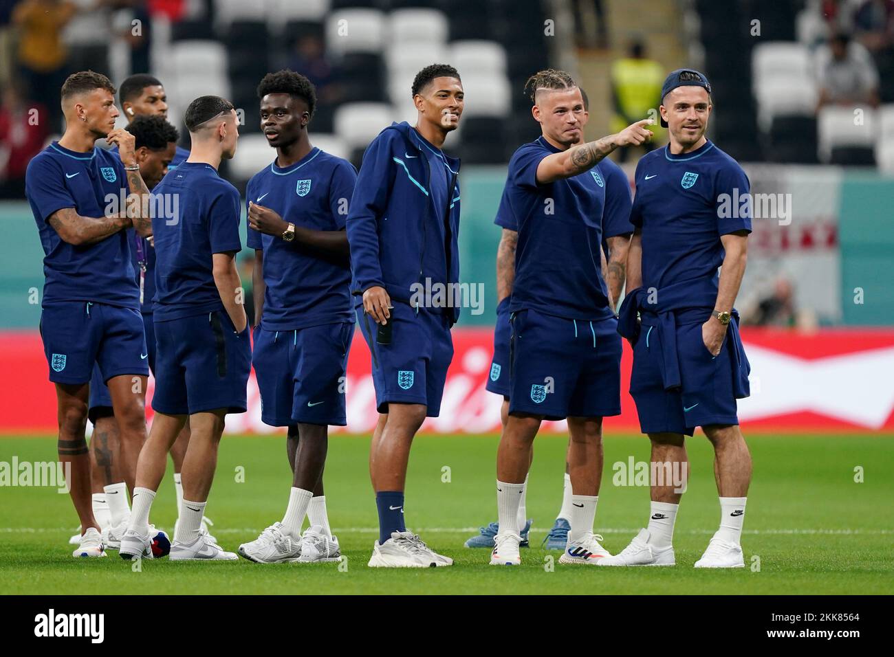 Von links nach rechts, Englands Ben White, Phil Foden, Bukayo Saka ...