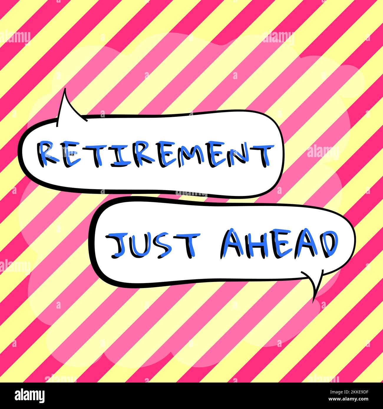 Das Textzeichen zeigt den Ruhestand direkt vor Ihnen an. Konzeptionelle ...