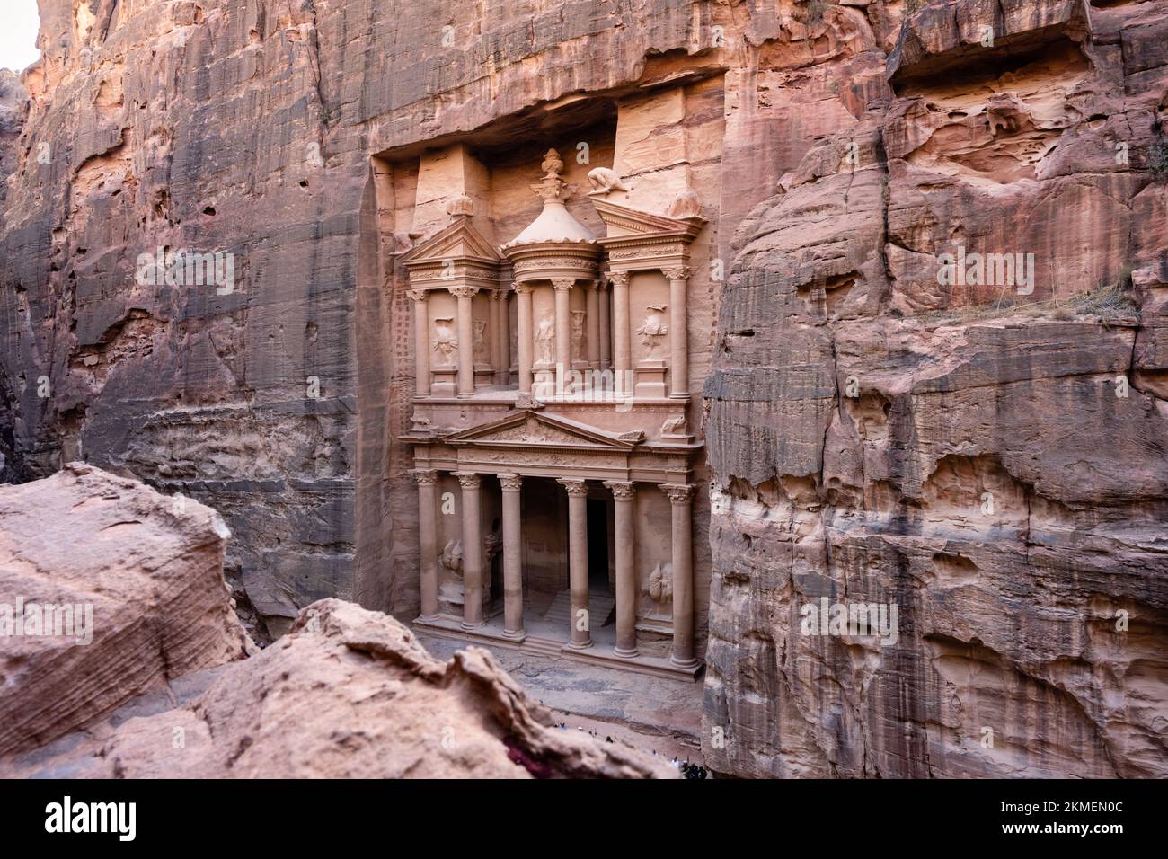 Schatzkammer oder Khazne al-Firaun Detail in Petra, Jordanien, die ...