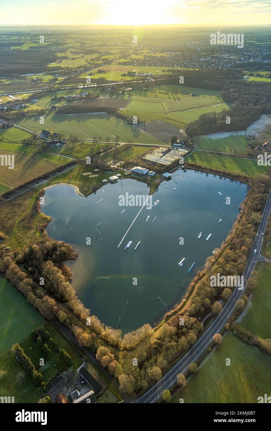 Luftaufnahme, Haarener Baggersee mit Einrichtung Wasserski Hamm im ...