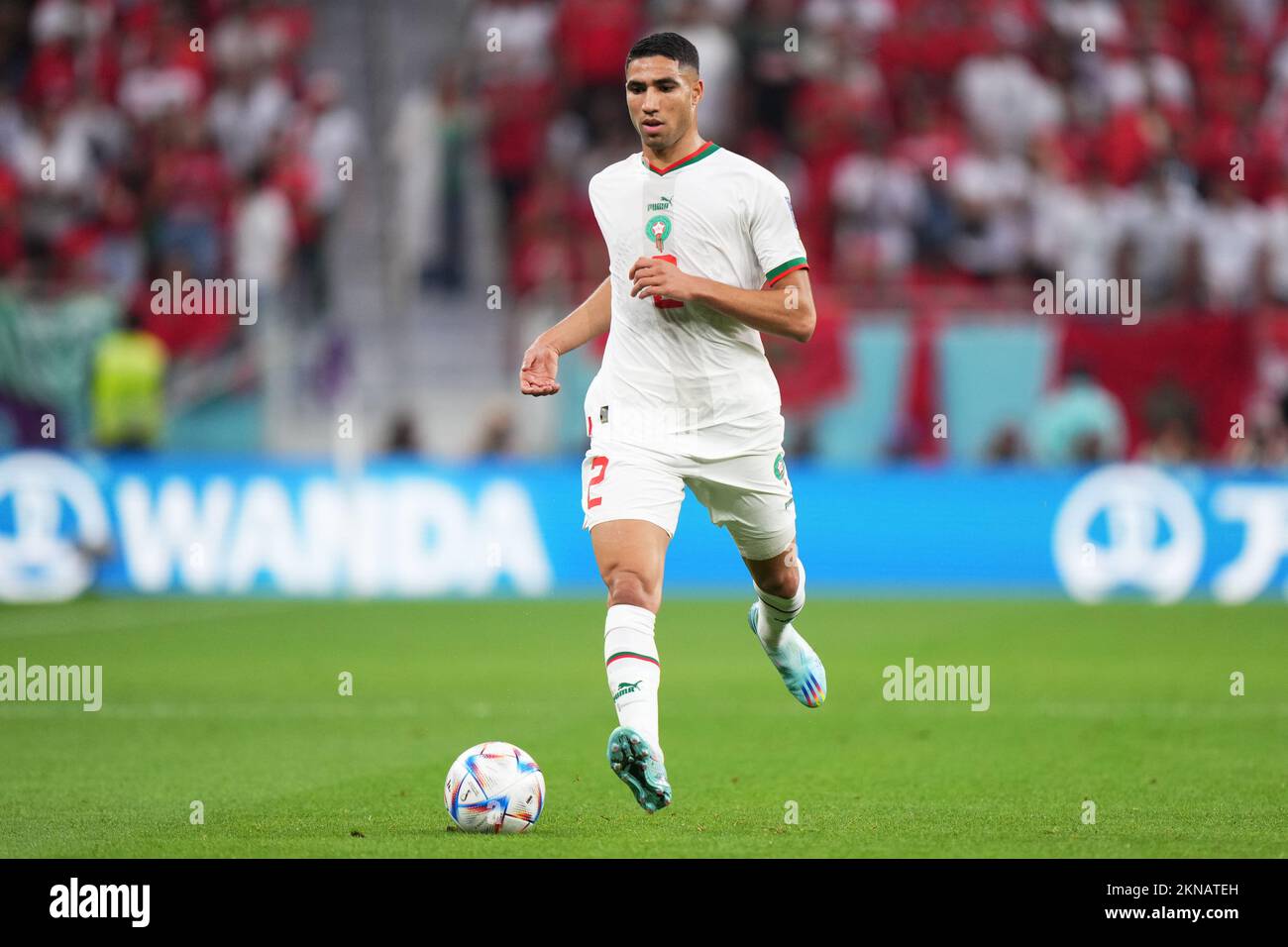 Doha, Katar. 27.. November 2022. Achraf Hakimi von Marokko während des FIFA-Weltmeisterschafts ...