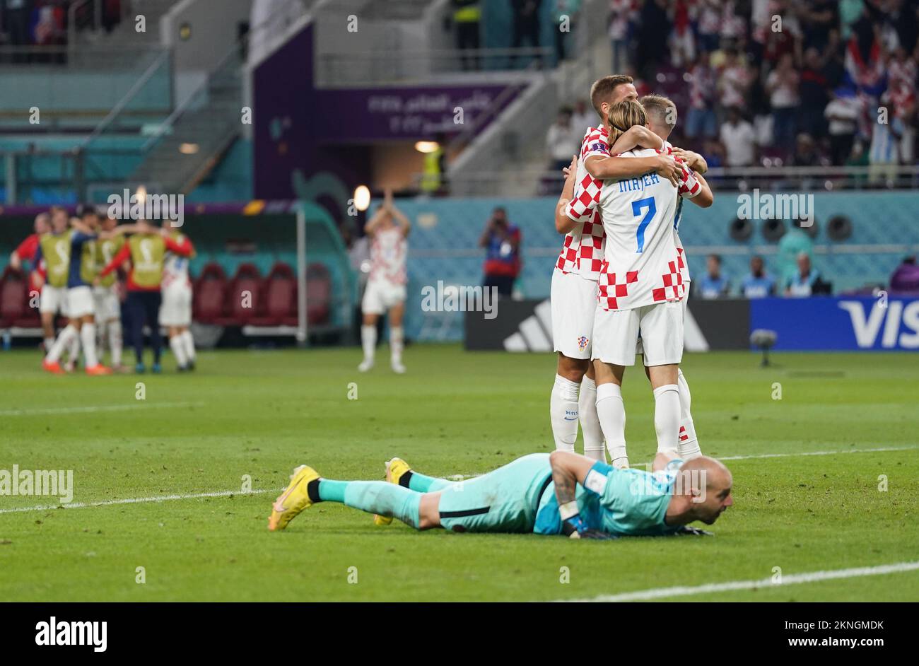 Die kroatische Lovro Majer feiert das vierte Tor ihrer Mannschaft beim ...