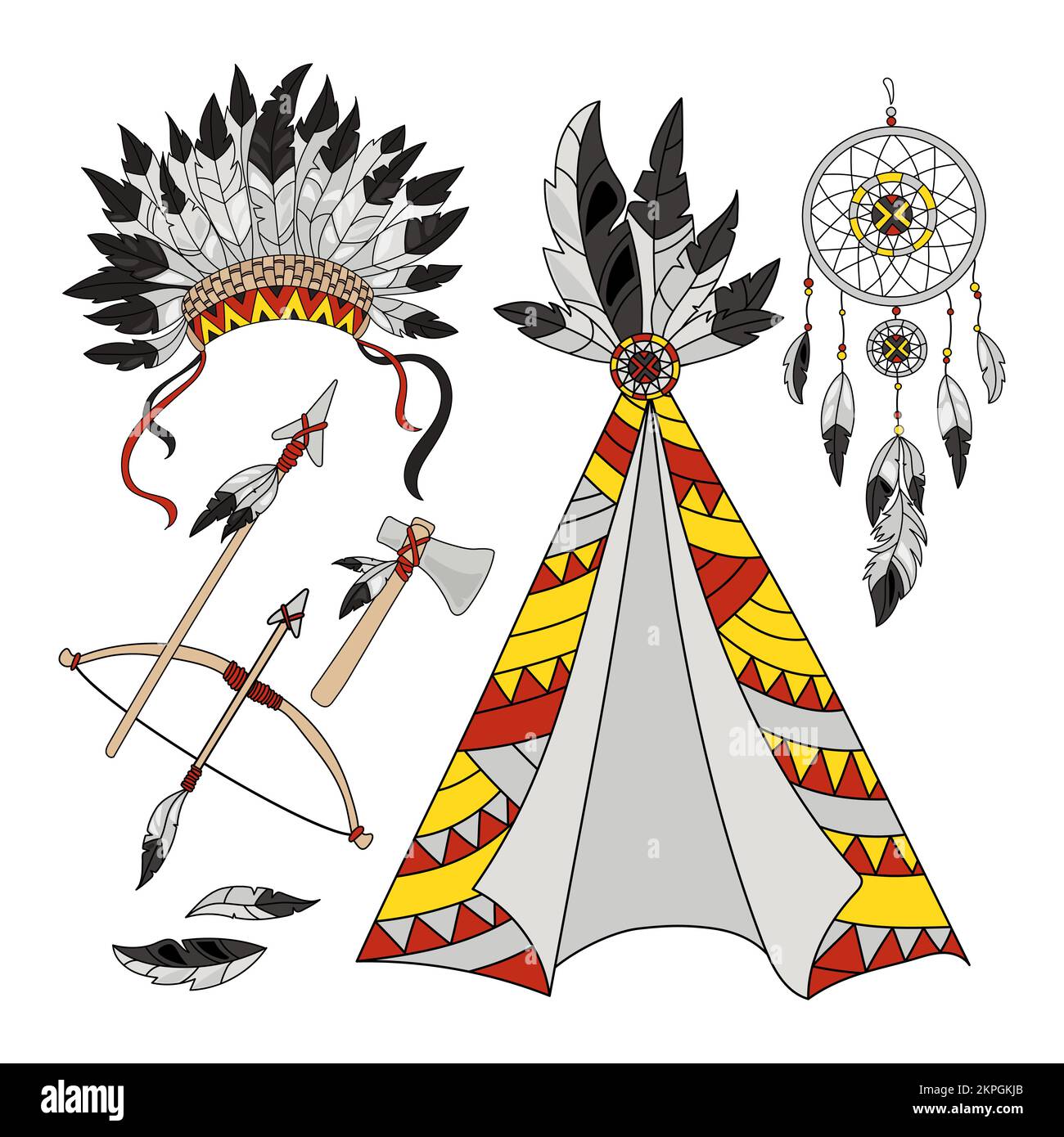 Federschmuck indianer Stock-Vektorgrafiken kaufen - Alamy