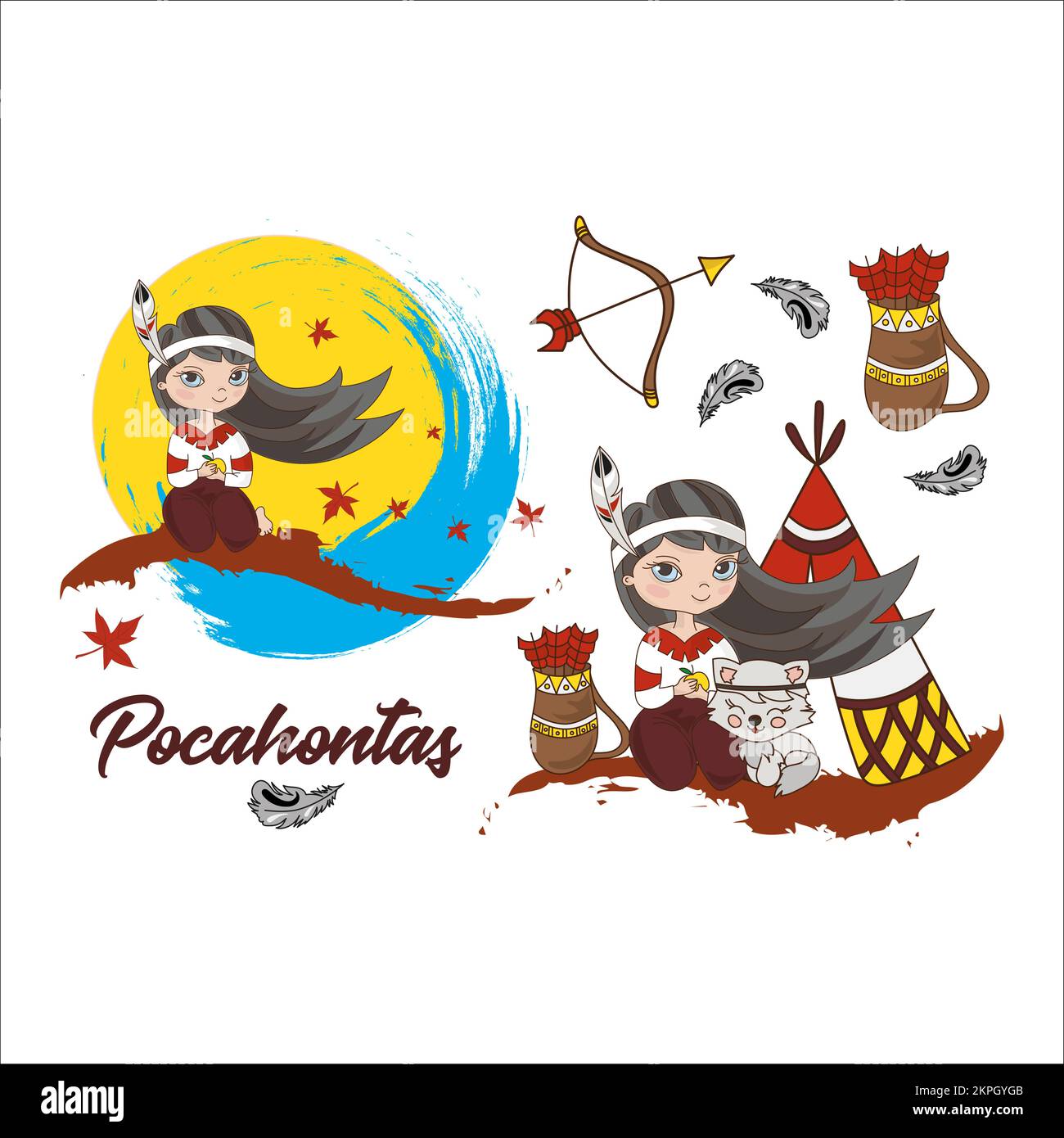 Hochzeit von pocahontas Stock-Vektorgrafiken kaufen - Alamy